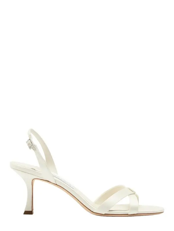 JIMMY CHOO Elsy 70 Satin Sandals - White