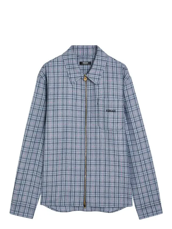 Versace Checked Wool Shirt - Multicoloured 1