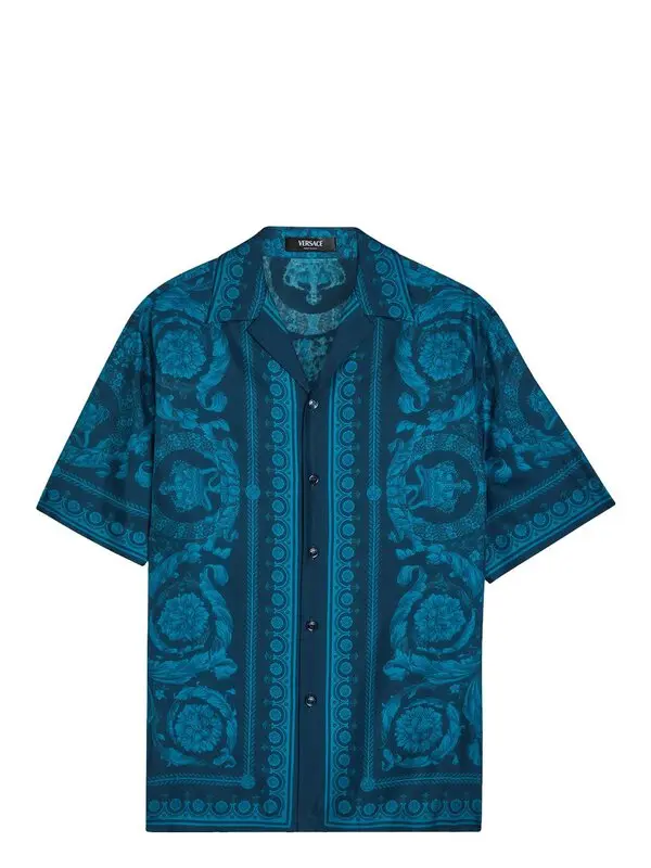 Versace Printed Silk Shirt - Blue