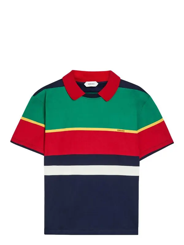 Versace Striped Layered Cotton T-shirt - Multicoloured 1