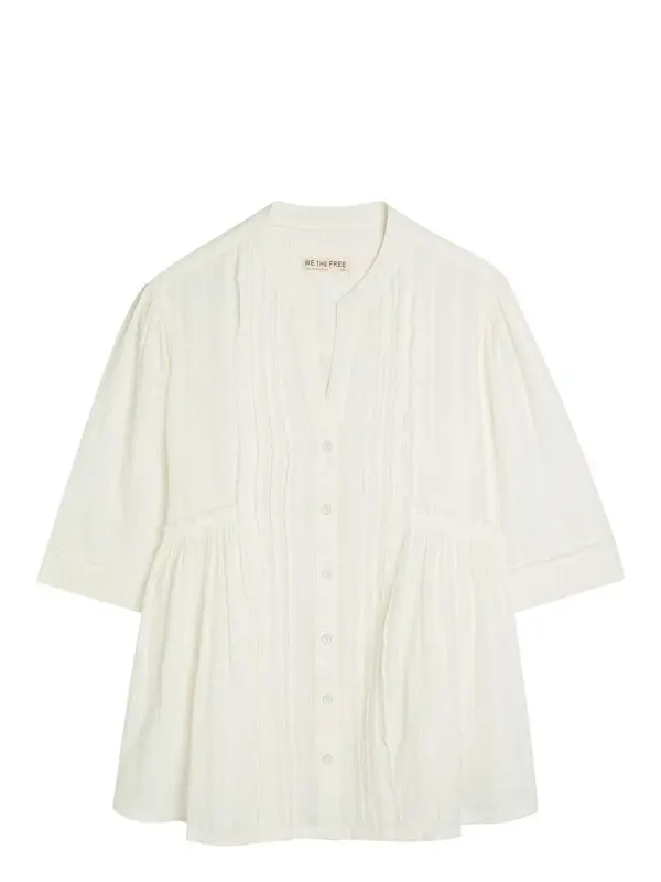 Free People Willow Textured Cotton Blouse - Ivory