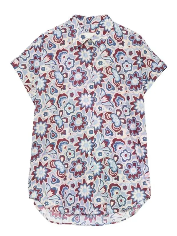XACUS Floral Print Shirt - Blue