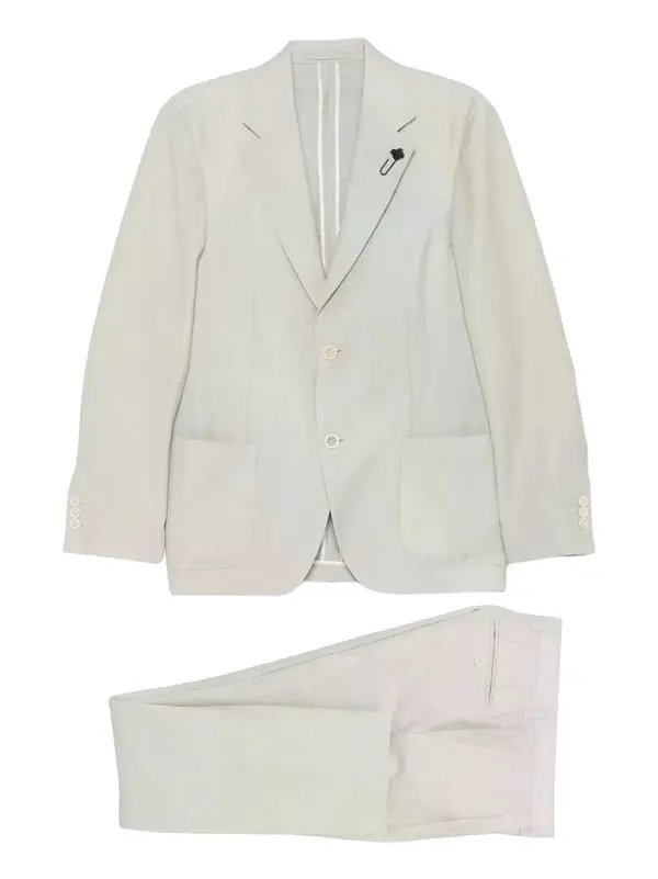 LARDINI Notched-lapel Single-breasted Suit - Neutrals