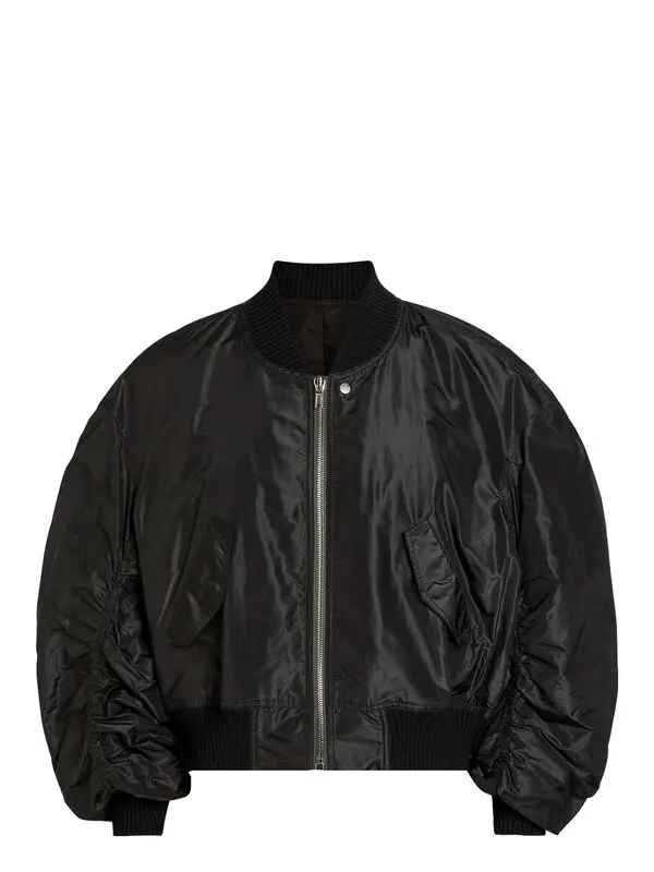 Rick Owens Silk Bomber Jacket - Black