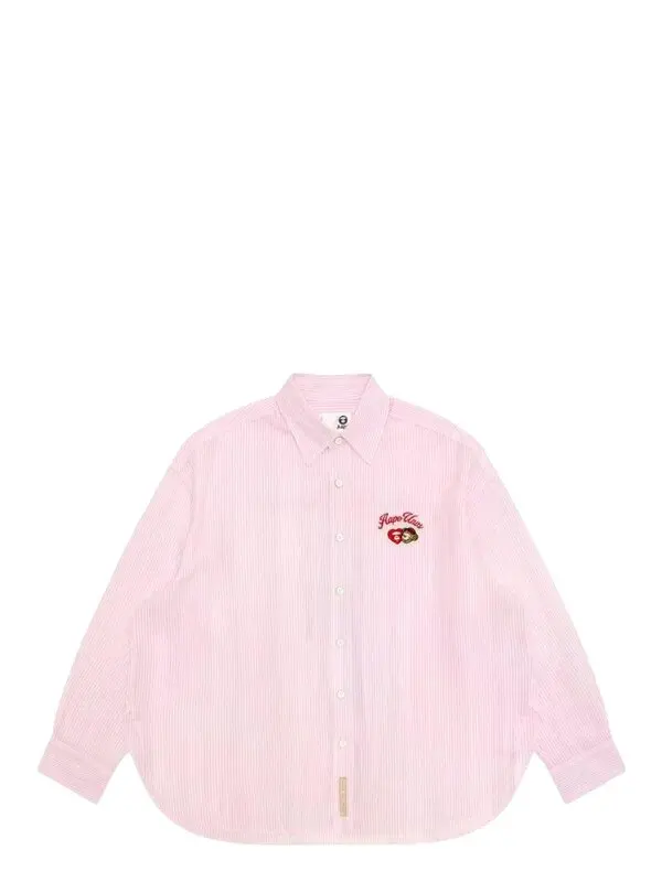AAPE BY *A BATHING APE Embroidered Striped Shirt - Pink