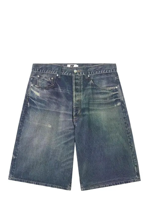 Izzue Distressed Denim Shorts - Blue