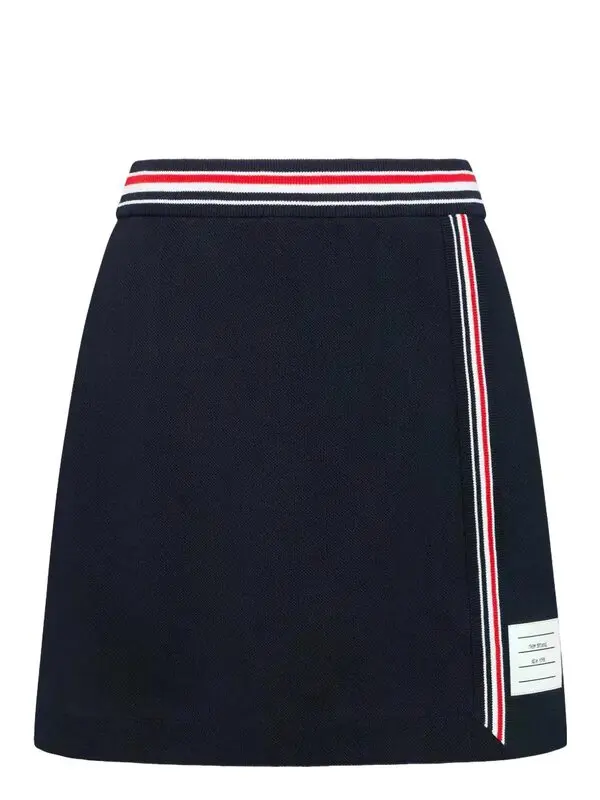 Thom Browne Striped-trim Wrap Mini Skirt - Blue