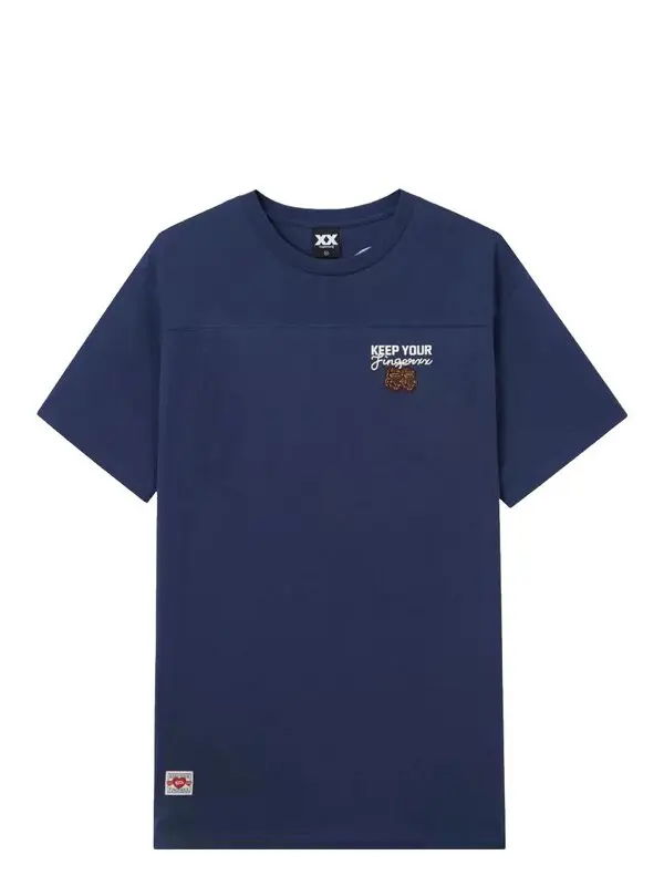 FINGERCROXX Panelled T-shirt - Blue