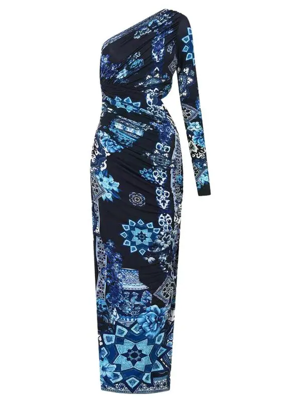 Camilla One-shoulder Cut-out Dress - Blue