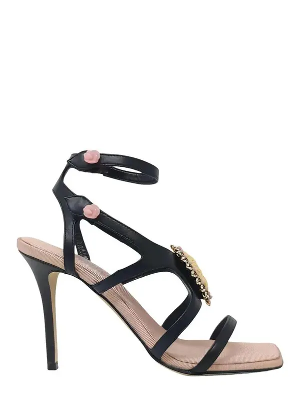 MADISON MAISON Cameo Leather Sandals - Black