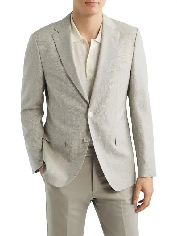 BOSS Hutson Slim-fit Virgin Wool Sport Coat - Open White