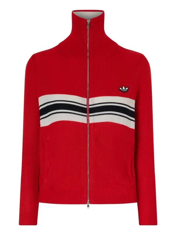 ADIDAS ORIGINALS Logo-embroide Knitted Sweater - Red