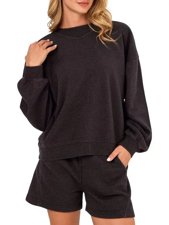 THREADS 4 THOUGHT Mineral Wash Sweatshirt - Black
