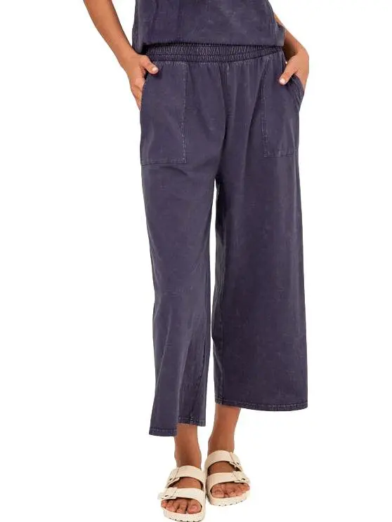 THREADS 4 THOUGHT Alva Mineral Wash Pull-on Wide Leg Capri Pants - Stargazer