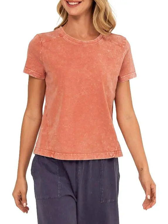THREADS 4 THOUGHT Roselie Mineral Wash T-shirt - Coral Reef