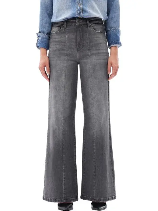 BAYEAS Seamed Wide Leg Jeans - Gray