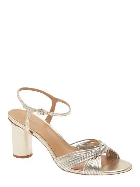 REFORMATION Petra Cylinder Heel Sandal - Gold Silver