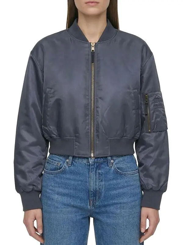 ANINE BING Nylon Bomber Jacket - Grey