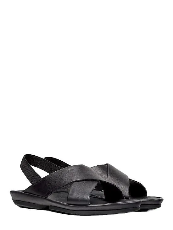 Camper Right Isla Leather X-strap Sandal - Black