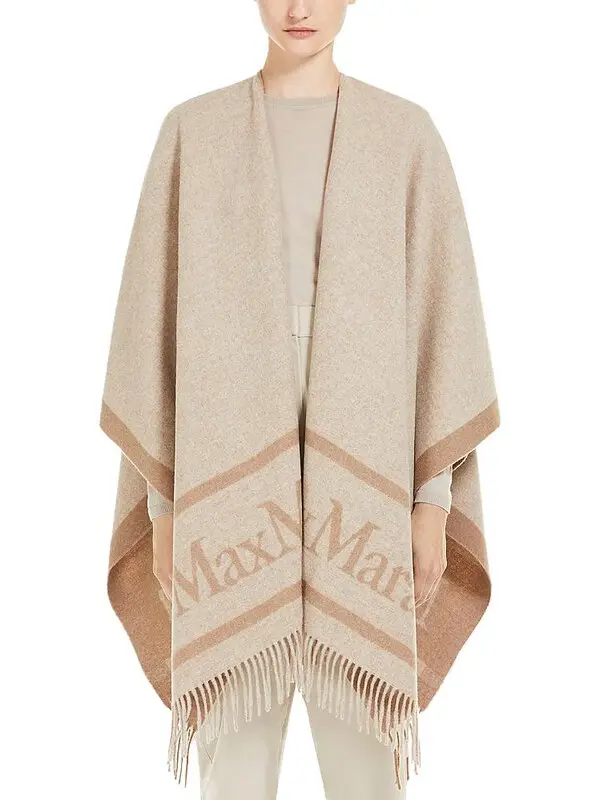 Max Mara Hilde Wool Poncho - Beige
