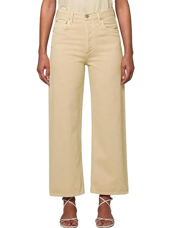 AGOLDE Ren High-rise Wide-leg Jeans - Lemon Zest