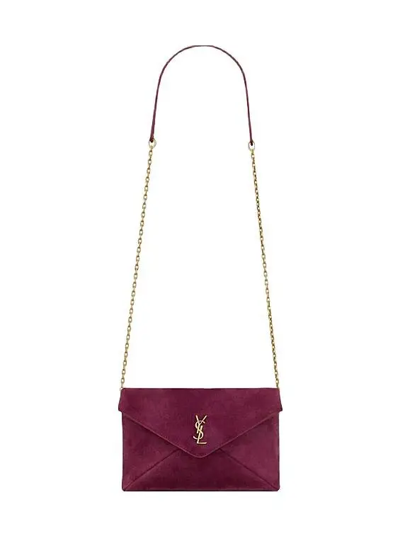 Saint Laurent Cassandre Small Chain Pouch - Deep Fuchsia