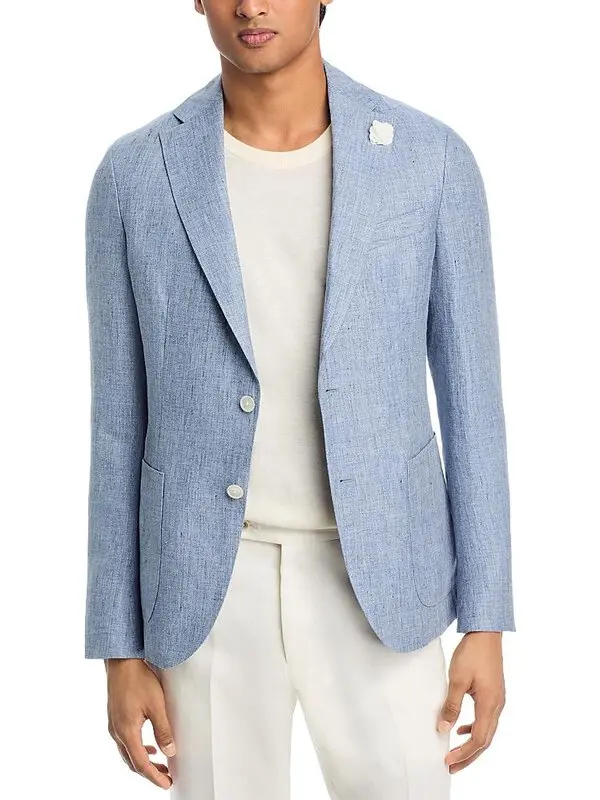 BOSS Textured Slim Fit Sport Coat - Open Blue
