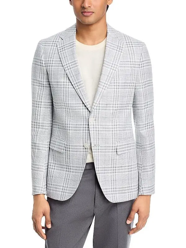 BOSS H-hutson Windowpane Suit Jacket - Open Gray