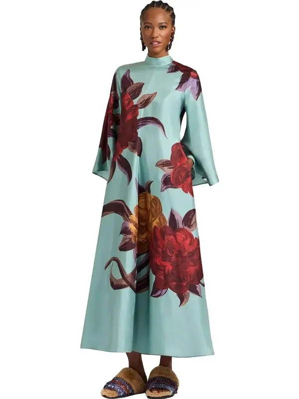 La DoubleJ Peony Placée Magnifico Maxi Dress - Blue
