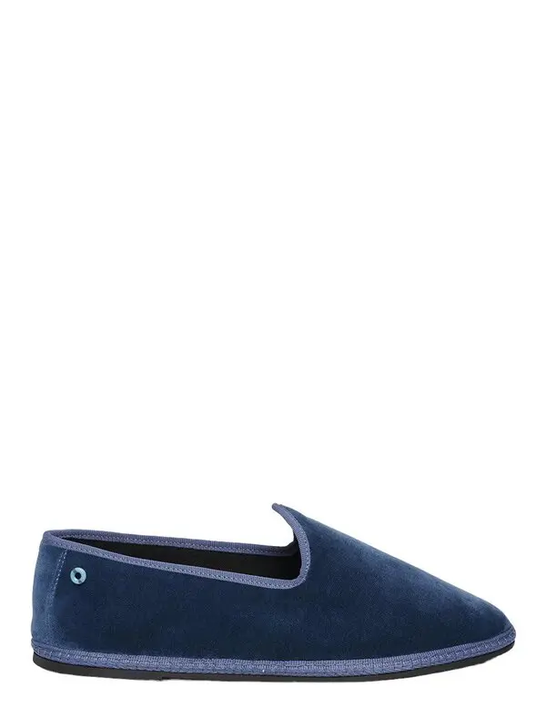 PIEDATERRE Furlane Cotton Velvet Slippers - Blue