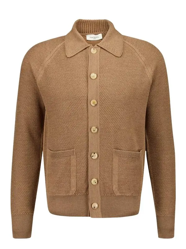 PIACENZA CASHMERE 1733 Camel Virgin Wool Button-up Overshirt - Brown