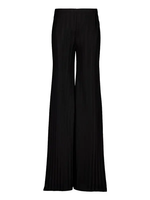 TOM FORD Flared Knit Trousers In Herringbone Viscose - Black