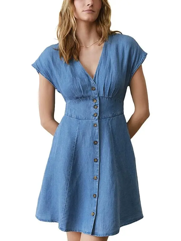 Marine Layer Camila Mini Dress - Light Wash