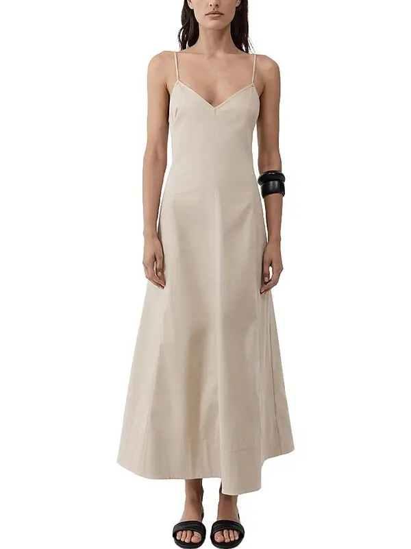 ST. AGNI Structured Cotton Dress - Champagne