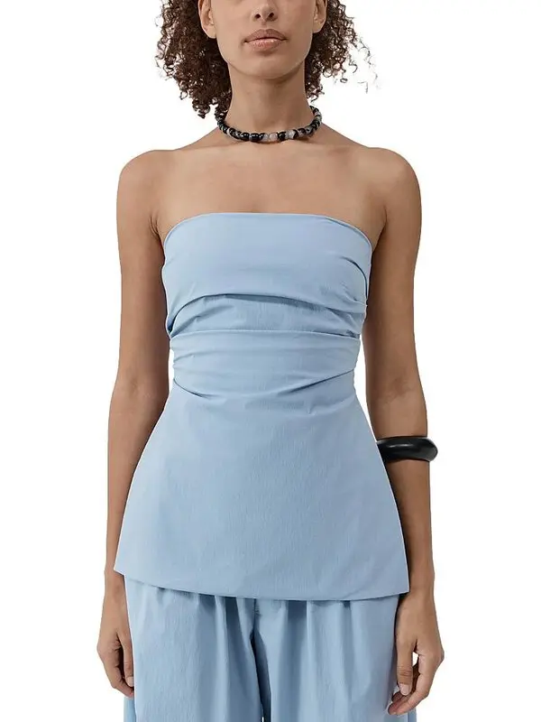 ST. AGNI Strapless Tie Back Top - Sky