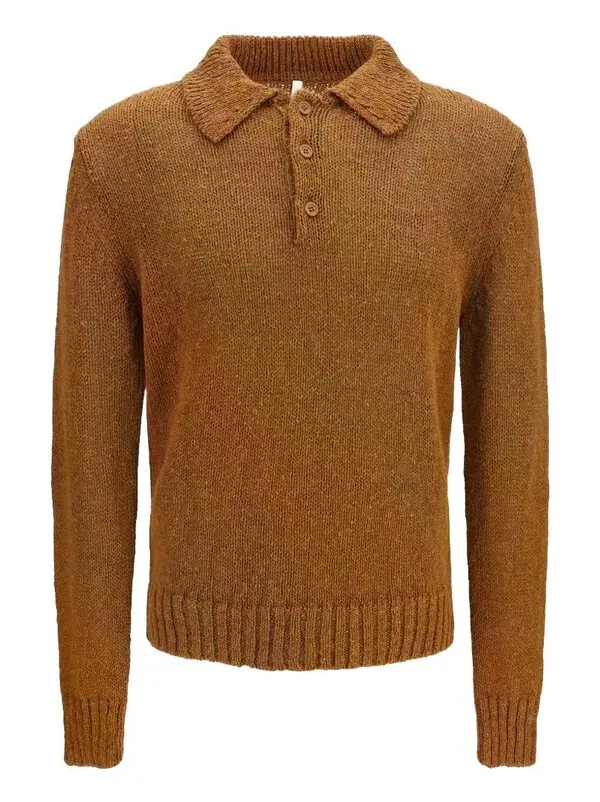 SUNFLOWER Linen Polo Top - Brown