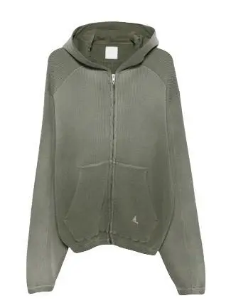 ROA Bee Sun Faded Waffle Zip Up Hoodie - Olive