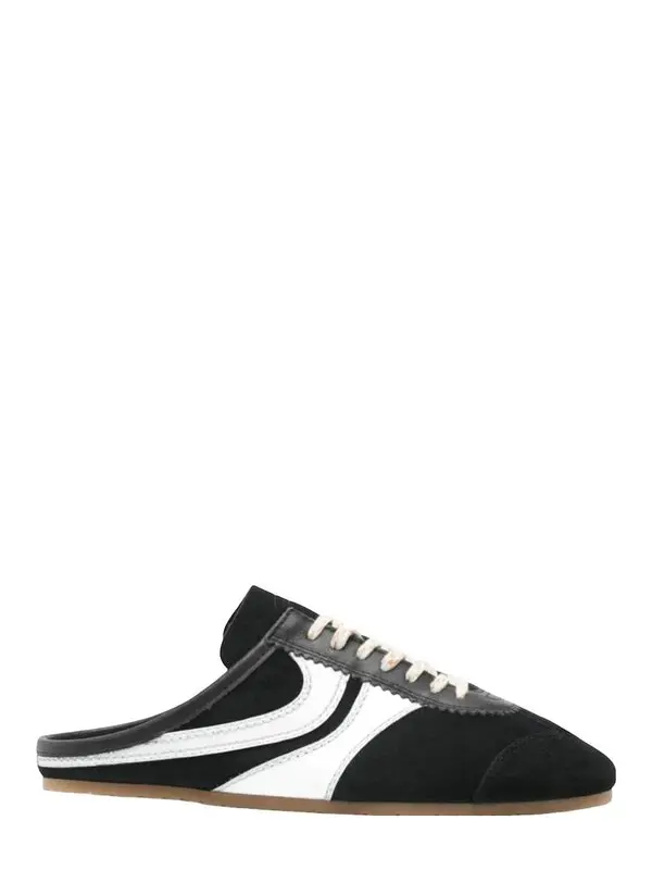 Dries Van Noten Leather Suede Slip-on Sneakers - Black