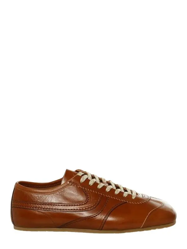 Dries Van Noten Calf Leather Sneakers - Cognac