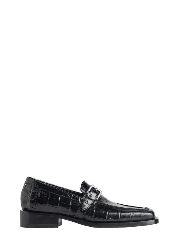 Balenciaga Bel Air Loafer Crocodile Embossed Calfskin - Black