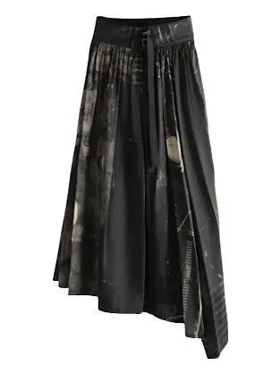 Y’s Iasymmetry Gathered Skirt - Black