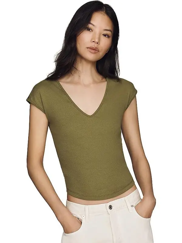 Maeve Betty V-neck Muscle Tee - Olive