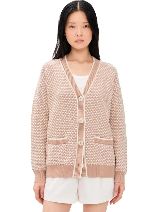 Varley Tarran Stitch Knit Cardigan - Light Taupe