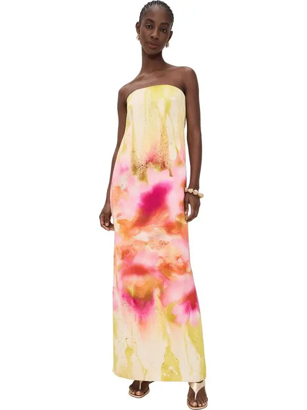 Hunter Bell Lainey Strapless Maxi Dress - Electric Daydream