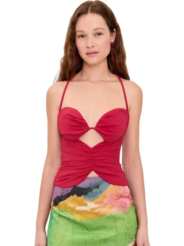 ANDREA IYAMAH Arlo Corset Top - Raspberry