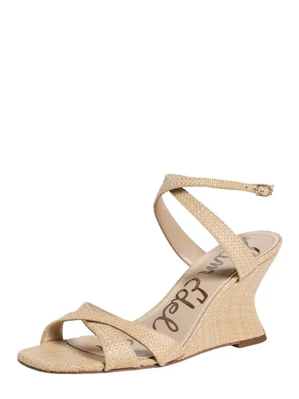 Sam Edelman Davi Wedge Sandals - Bleached Beechwood