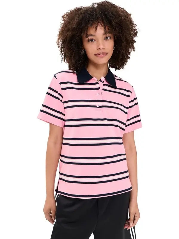 English Factory Striped Short Sleeve Knit Top - Pink Multi