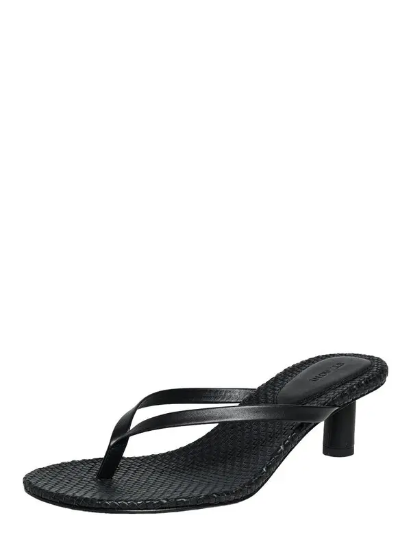 ST. AGNI Woven Thong Heels - Black