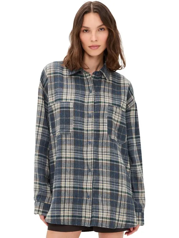 Lioness Plaid Shirt - Ash Plaid