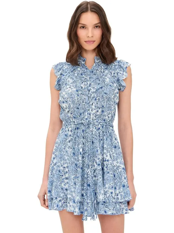 Poupette St Barth Callie Mini Dress - Blue Aquaflora